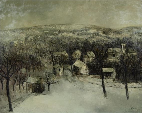 Leo Piron | Village under the snow near 1930 (1930) | MutualArt