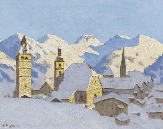 Alfons Walde | Kitzbühel im Winter (1925) | MutualArt