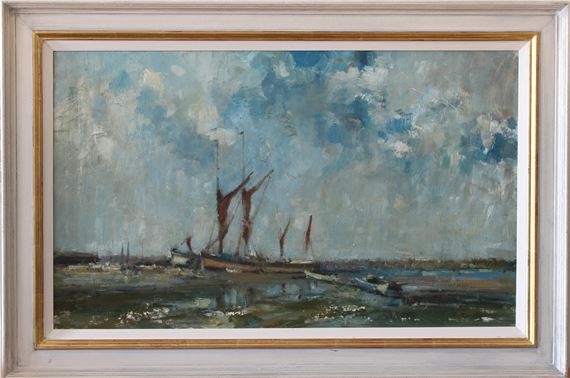 Jonathan Trowell | Sailing Barges in an Estuary | MutualArt