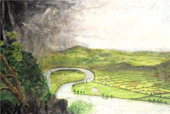 Ronald Kray | River landscape with cottage | MutualArt