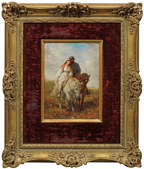 Wilhelm Amandus Beer | Russisches Liebespaar zu Pferde (1898) | MutualArt