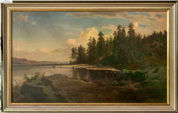 August Wilhelm Leu | Glacier in a Fjord (1871) | MutualArt