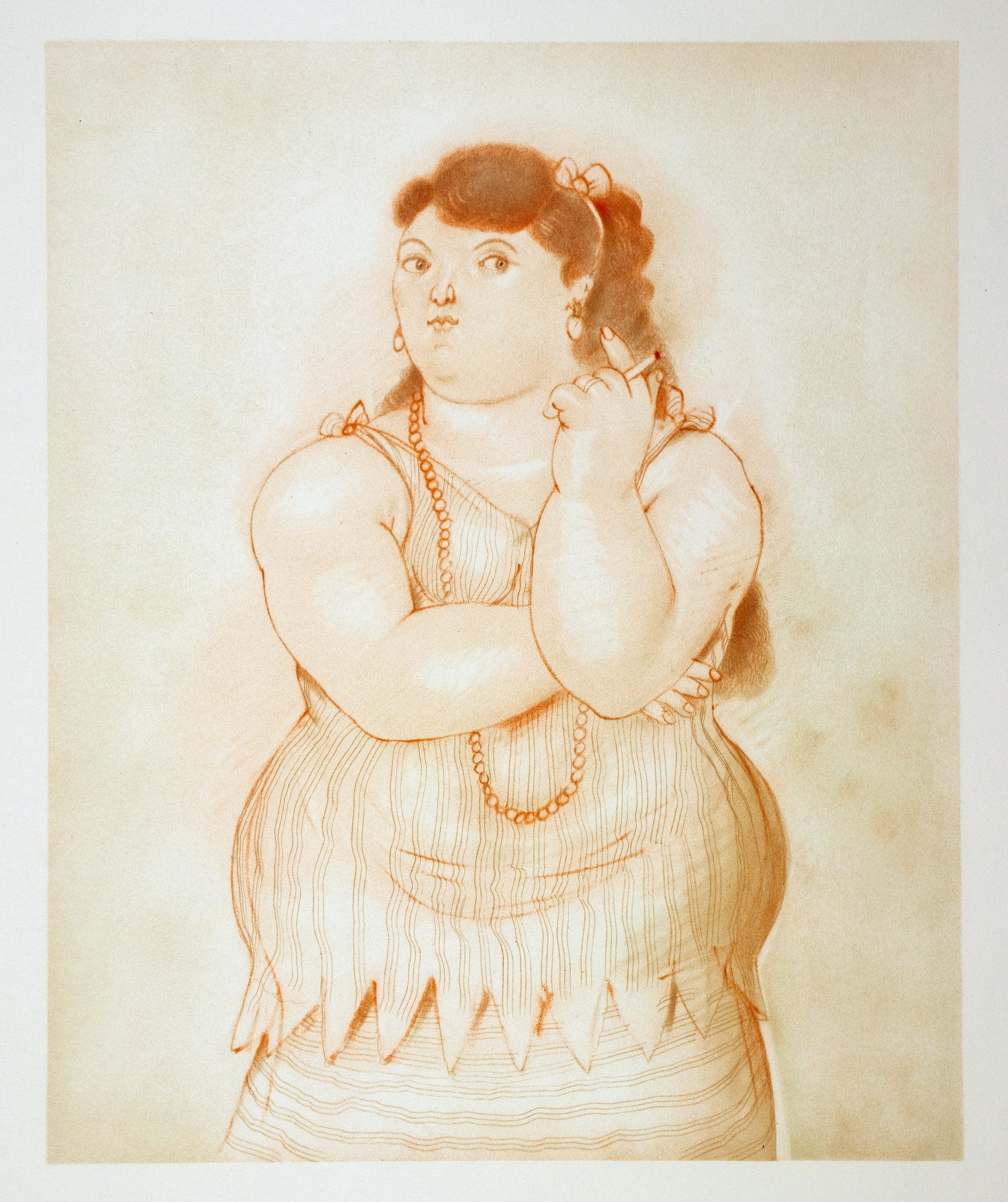 Fernando Botero | Mujer Fumando (1965) | MutualArt