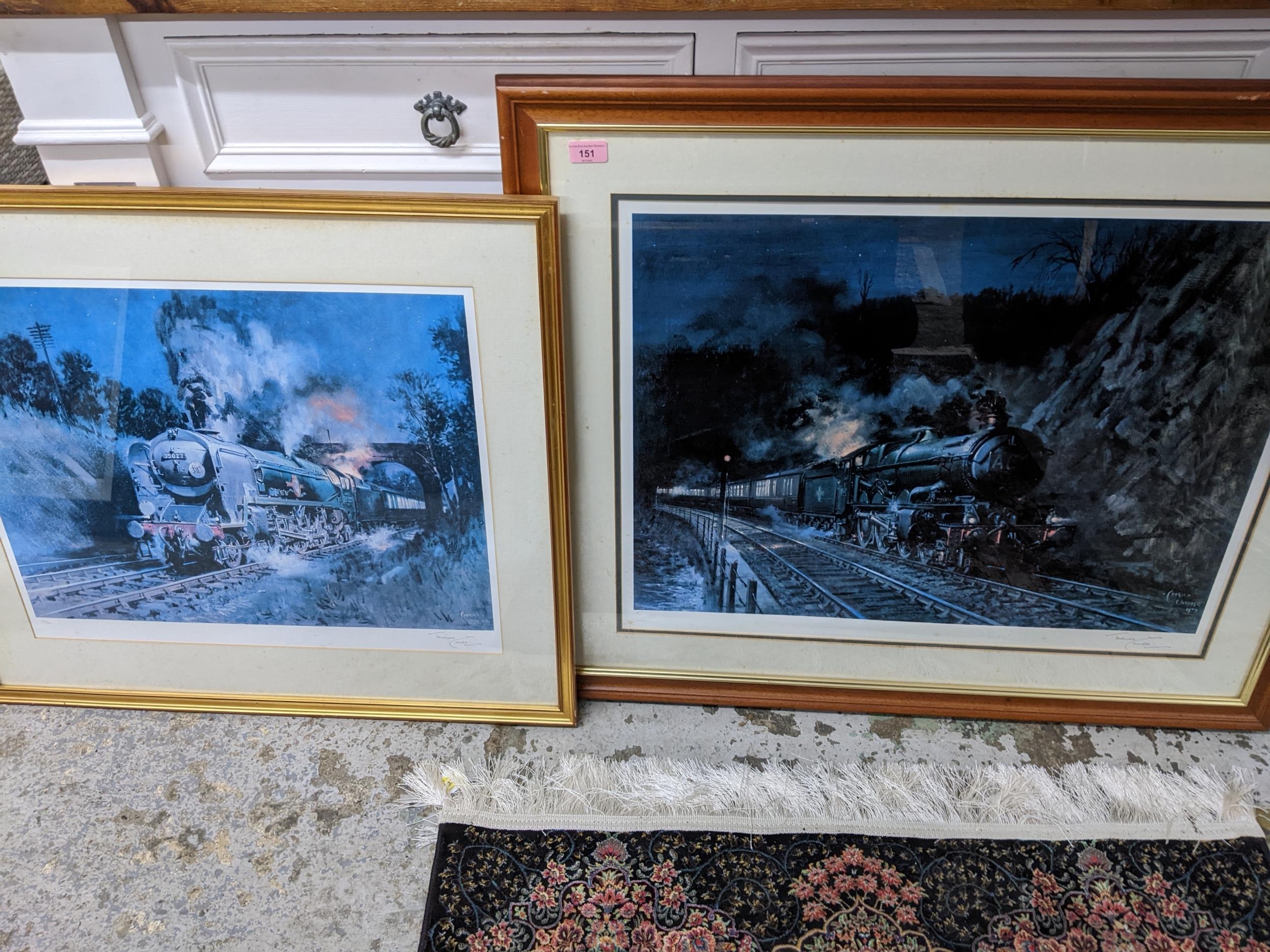 Terence Cuneo | Terence Cuneo - Night Express/Port Line - two signed ...