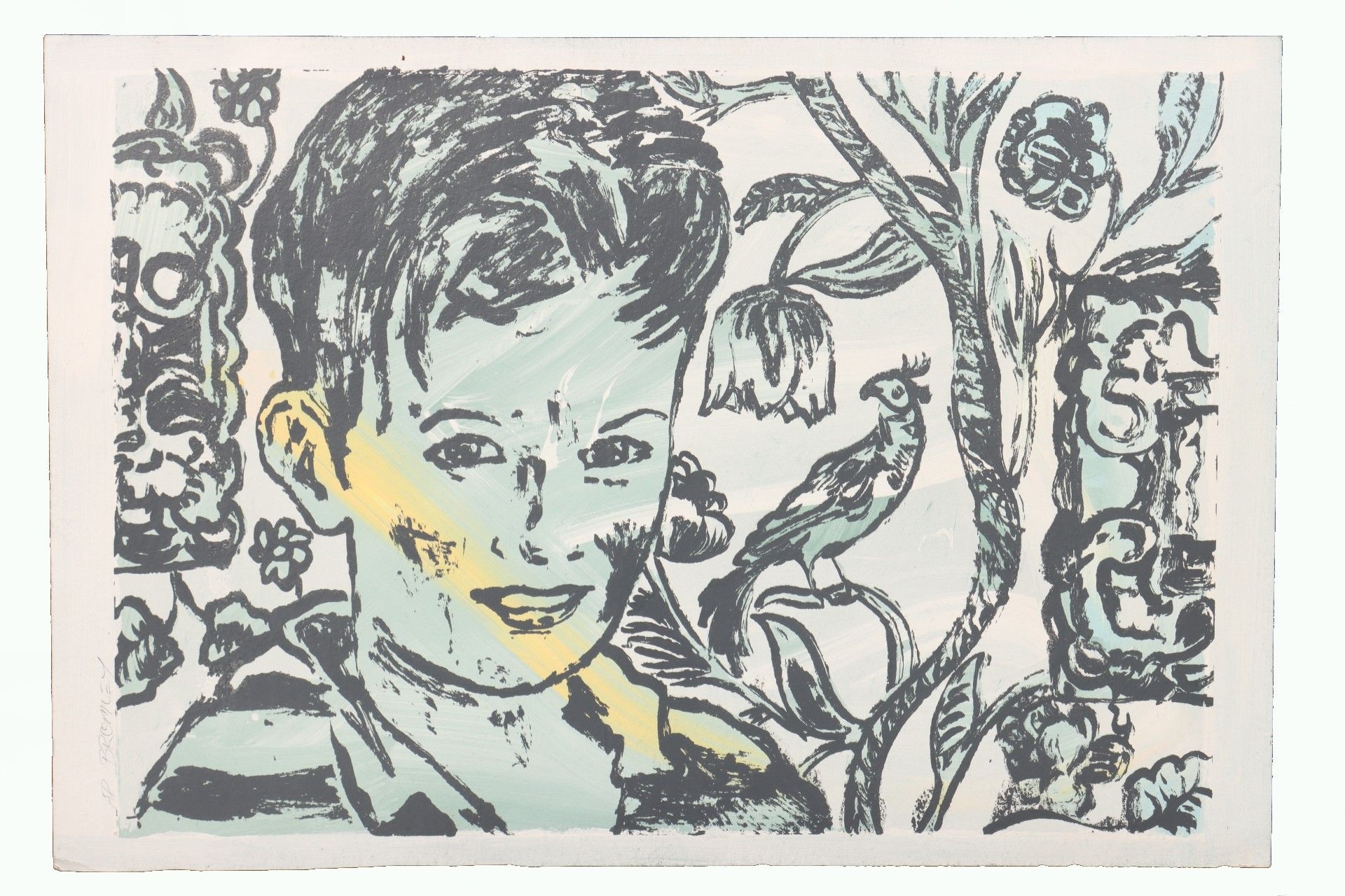 David Bromley | Boy with Bird and Flowers | MutualArt