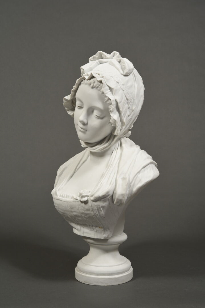 Georges Lévy | Georges LEVY (1820-1899) Buste de jeune femme au bouton ...