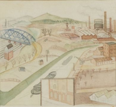 Friedrich Busack | Landschaft mit Kanalbrücke | MutualArt