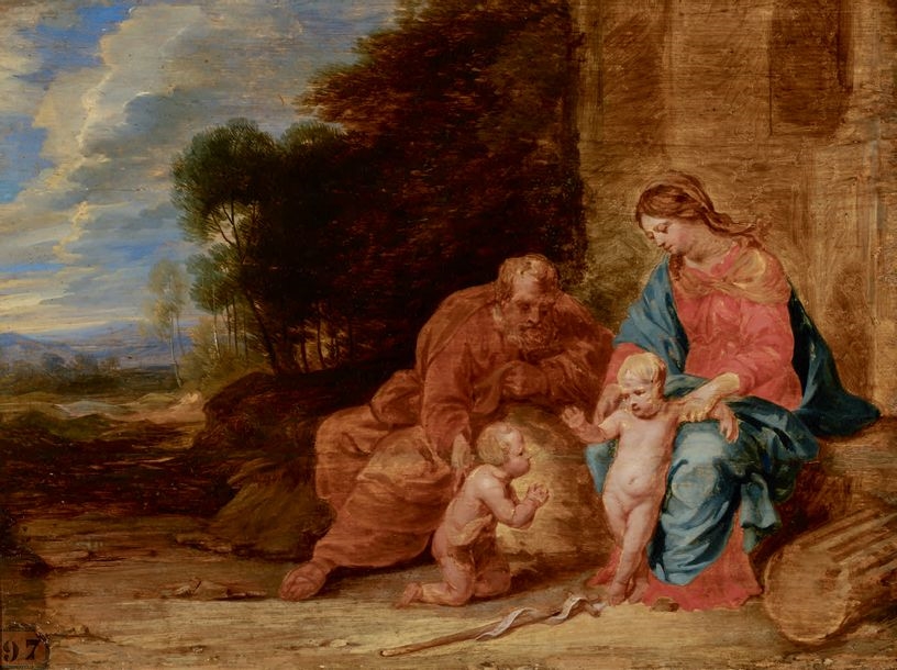 Lodewijk de Vadder | Holy Family with saint John the Baptist | MutualArt