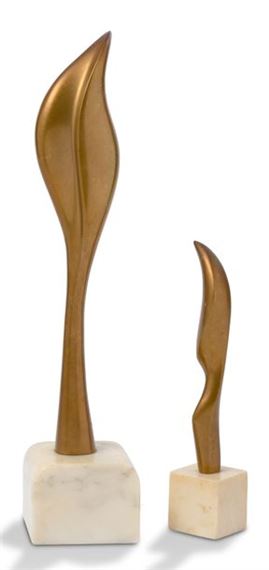 Roland Masson | Bronzes flamme Two bronze with marble base | MutualArt