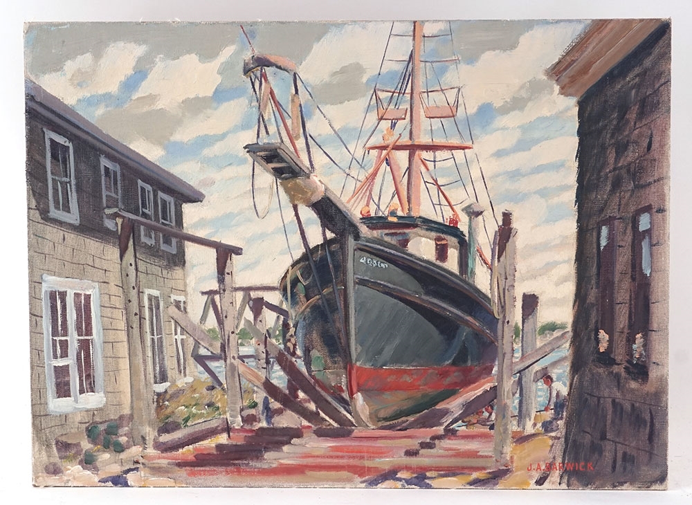 John Alfred Barwick | Oil on cardboard Signed on the lower right: J. A ...