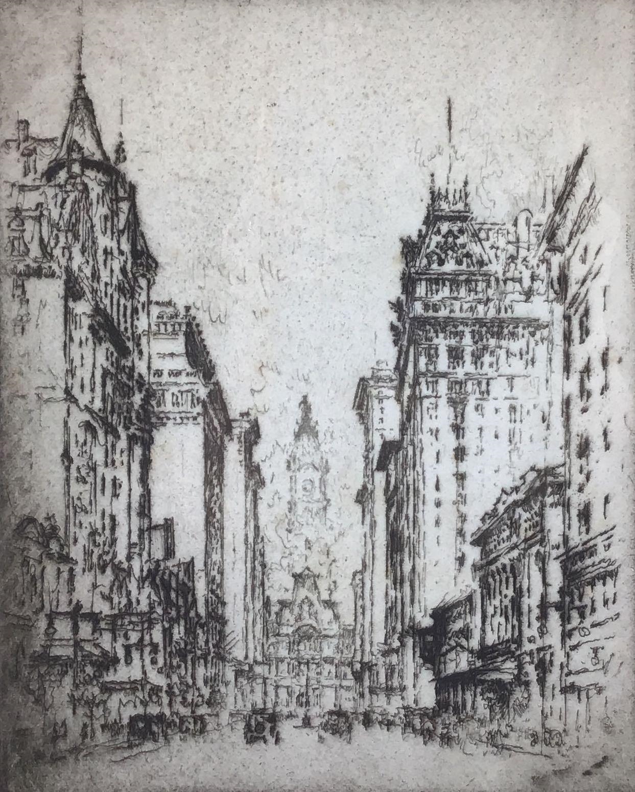 Joseph Pennell | Cityscape of Philadelphia City Hall | MutualArt