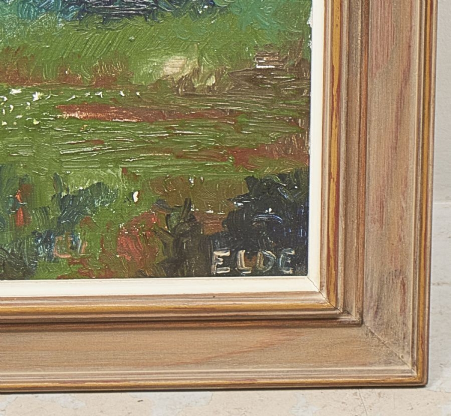 Bengt Elde | Landskap med hus. | MutualArt