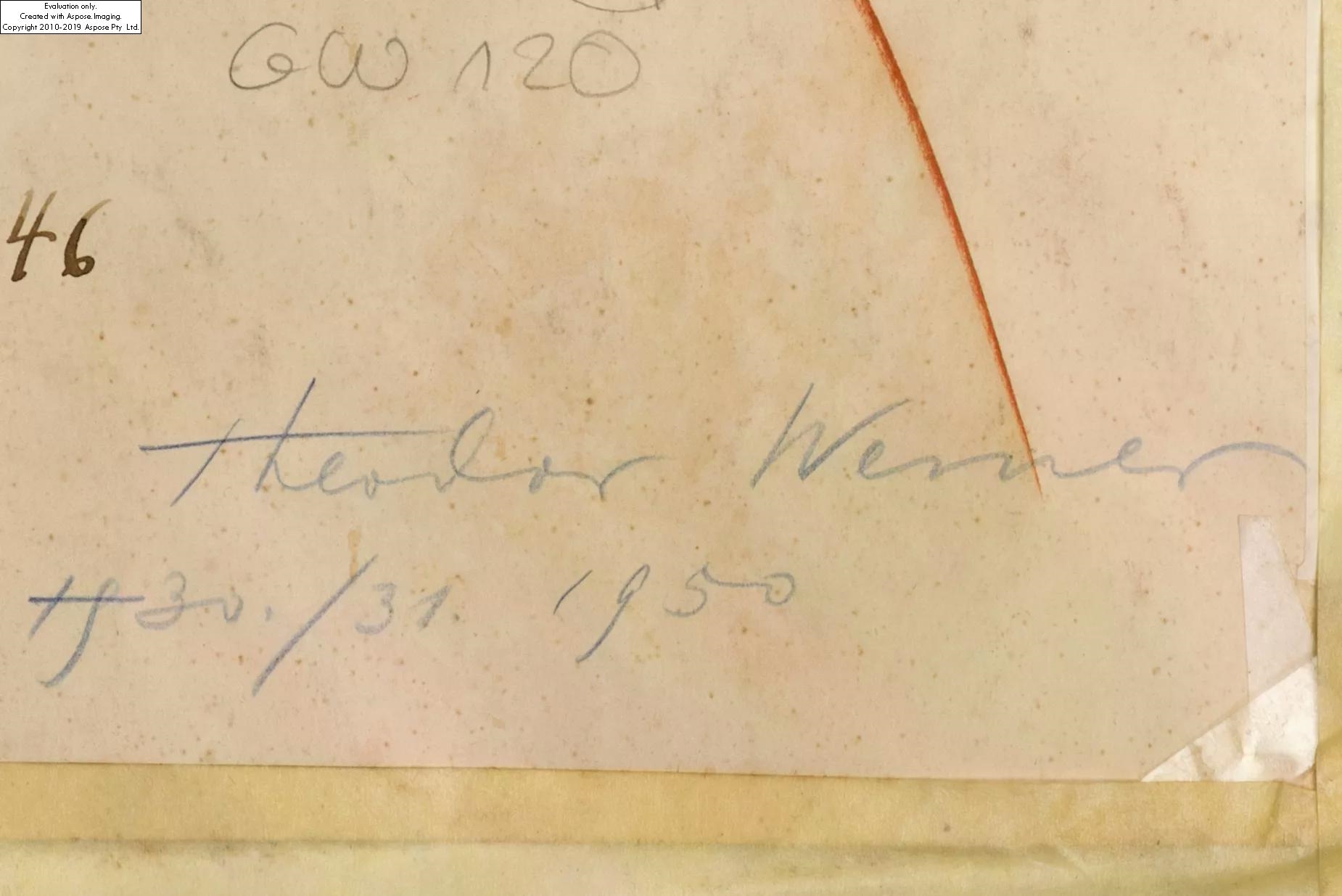 Theodor Werner | Abstrakte Komposition mit Blau und Orange mit ...