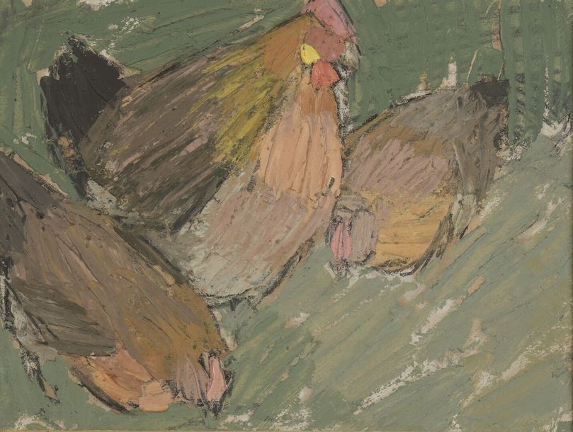 Frédèric Fiebig | Three hens | MutualArt