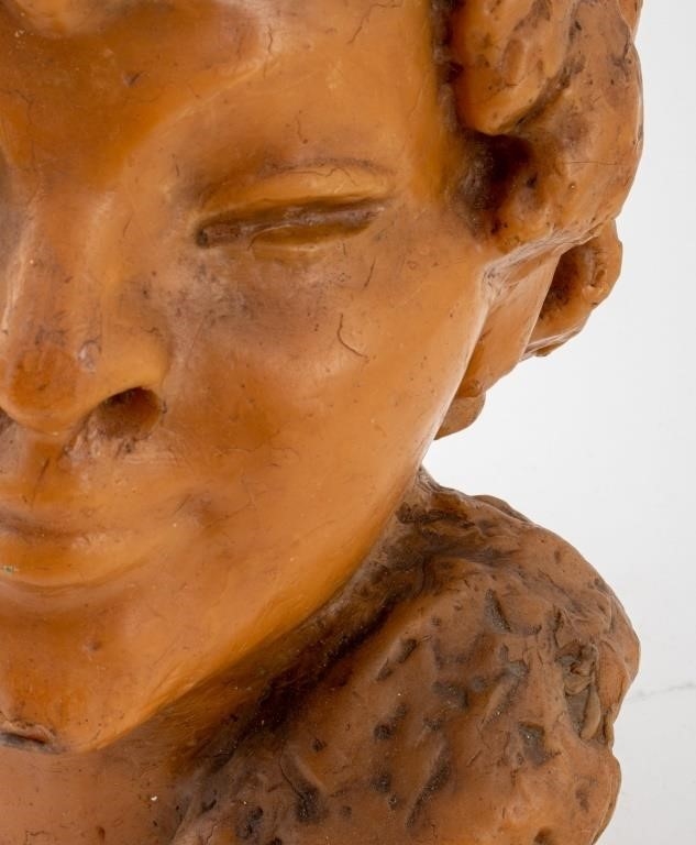 Paul Gaston Deprez | Paul Gaston Deprez Faun Bust Wax Sculpture | MutualArt