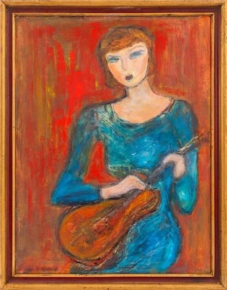 Joan Hyde Shapiro | Joan Shapiro Woman with Music Oil on Panel ...