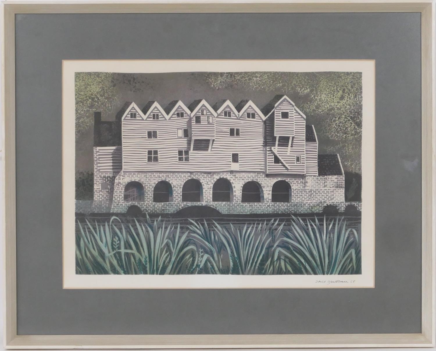 David Gentleman | Set of 4 Works: Watermill at Coltishall; Saxted ...