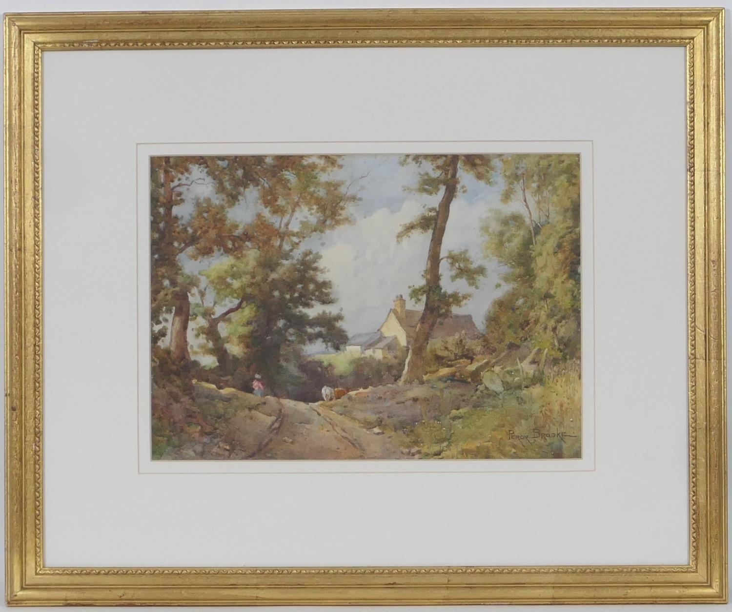 Percy Brooke | Herding cattle on a country lane, (Late 19th Century ...