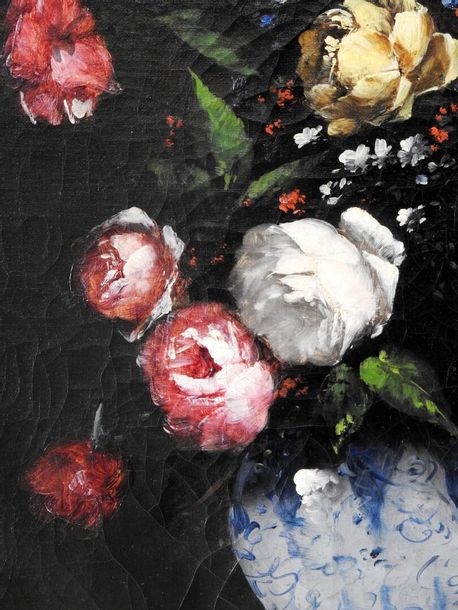 Germain Théodore Ribot | Nature morte à la composition florale au vase ...