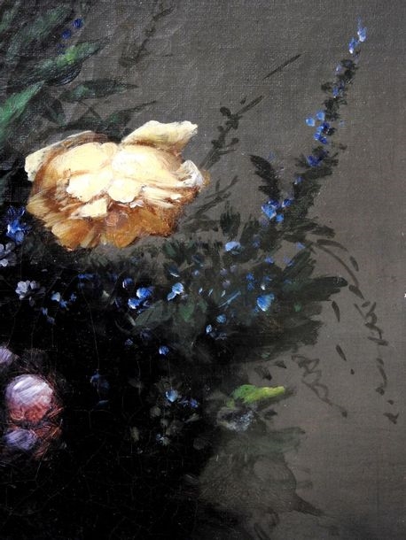 Germain Théodore Ribot | Nature morte à la composition florale au vase ...