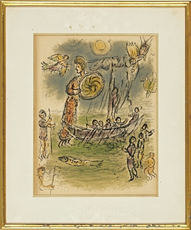 Marc Chagall | Athena guide le bateau de Telemaque from L'ODYSSEE ...