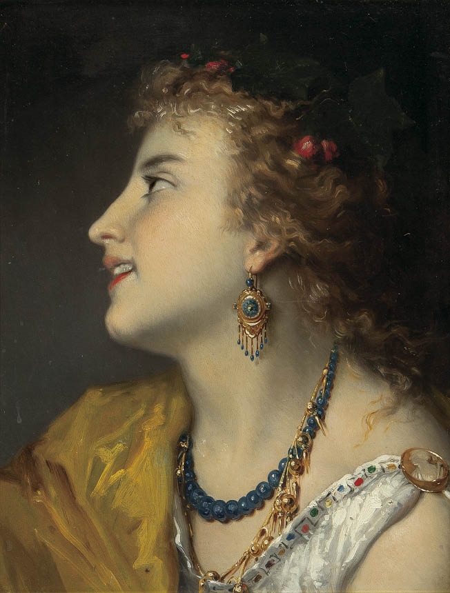 Pierre Olivier Joseph Coomans | Woman with Laurel Crown (1876) | MutualArt