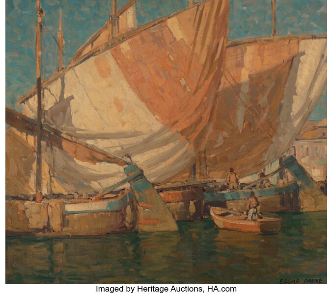 Edgar Alwin Payne | Italian Boats at Chioggia | MutualArt