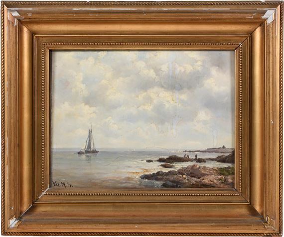 Vilhelm Melbye | COASTAL SCENE WITH SAILBOAT | MutualArt