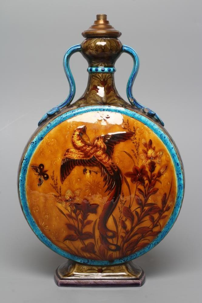 Joseph-Theodore Deck | A THEODORE DECK MAJOLICA MOON FLASK | MutualArt