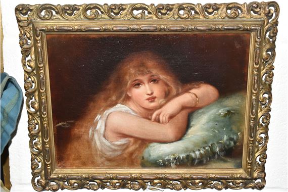 Pierre Olivier Joseph Coomans | Woman with Laurel Crown (1876) | MutualArt