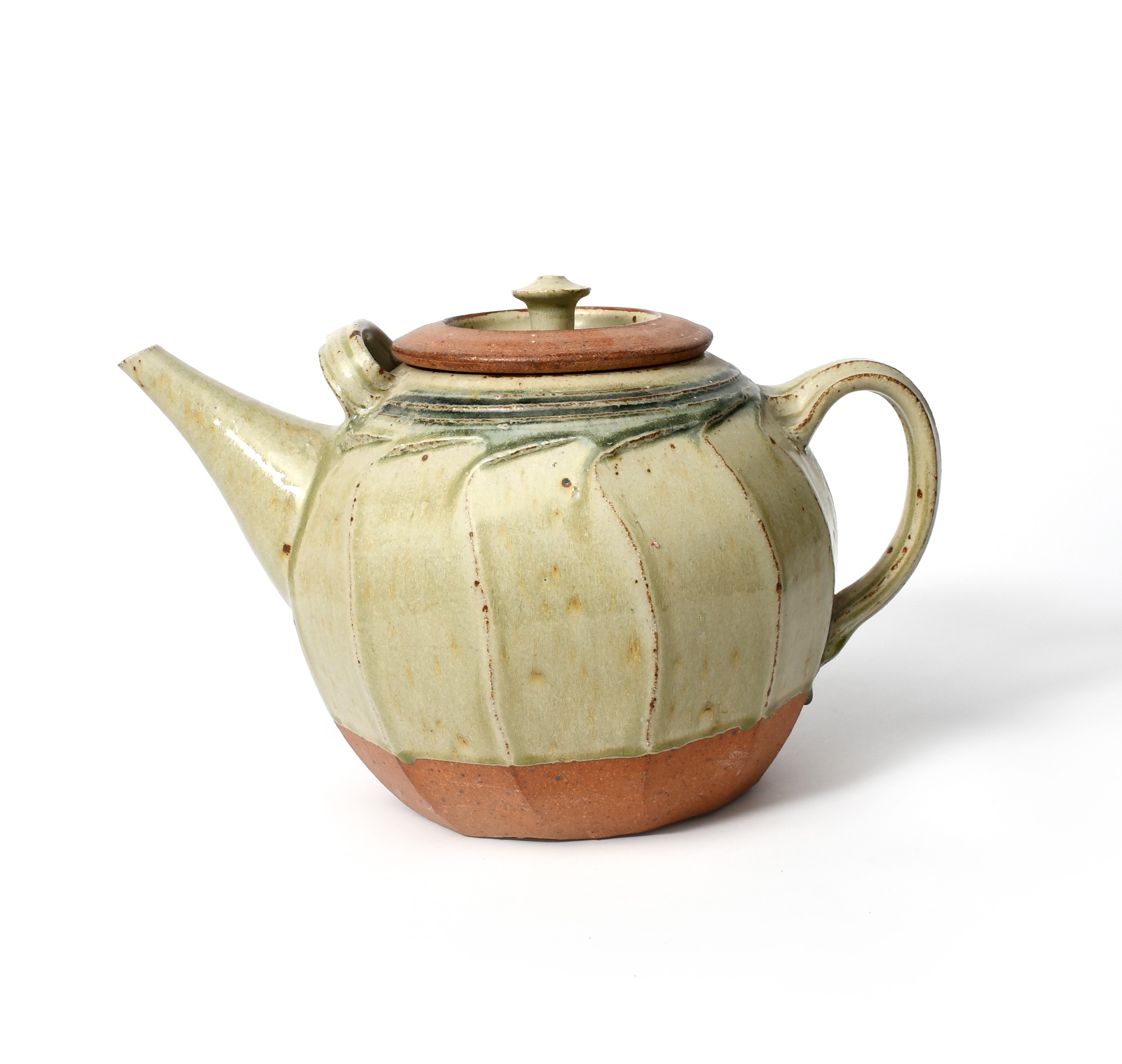 Richard Batterham | A large cut-sided twin handled teapot and cover ...