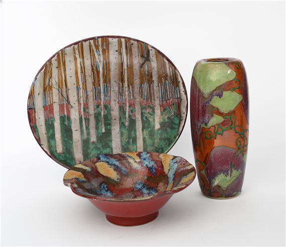 Petra Tilly | Vase cylindrical with inverted rim; Elliptical platter ...