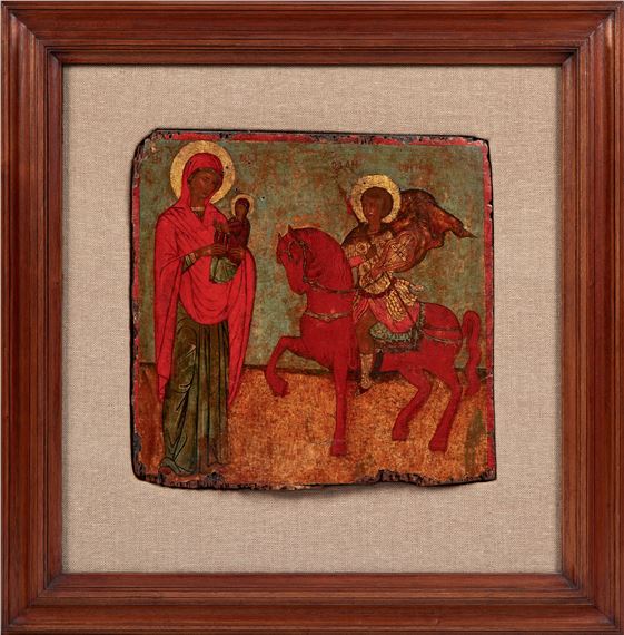 Cretan School, 16th century | Icon of Saint Ana with The Virgin and ...