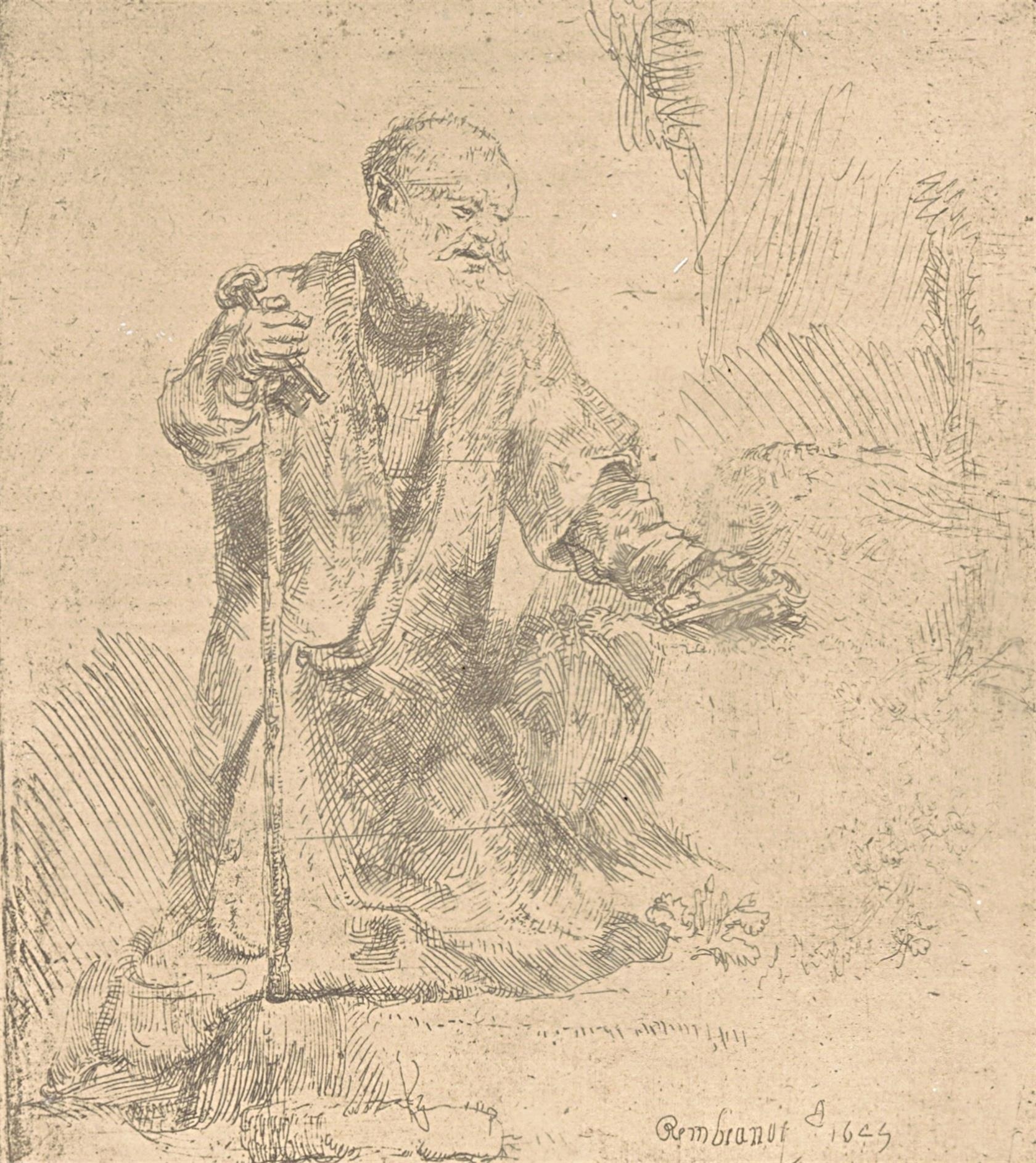 Rembrandt van Rijn | Peter and John at the Gate of the Temple (Bartsch ...