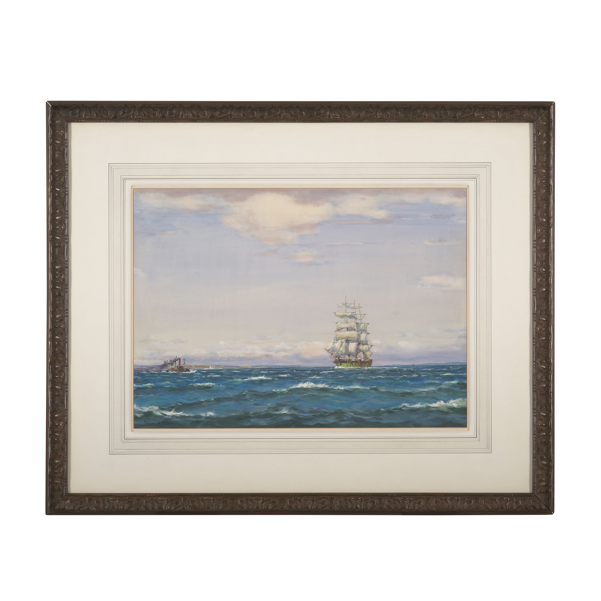 Patrick Downie | THE GREEN BARQUE OFF TURNBERRY LIGHT (1930) | MutualArt