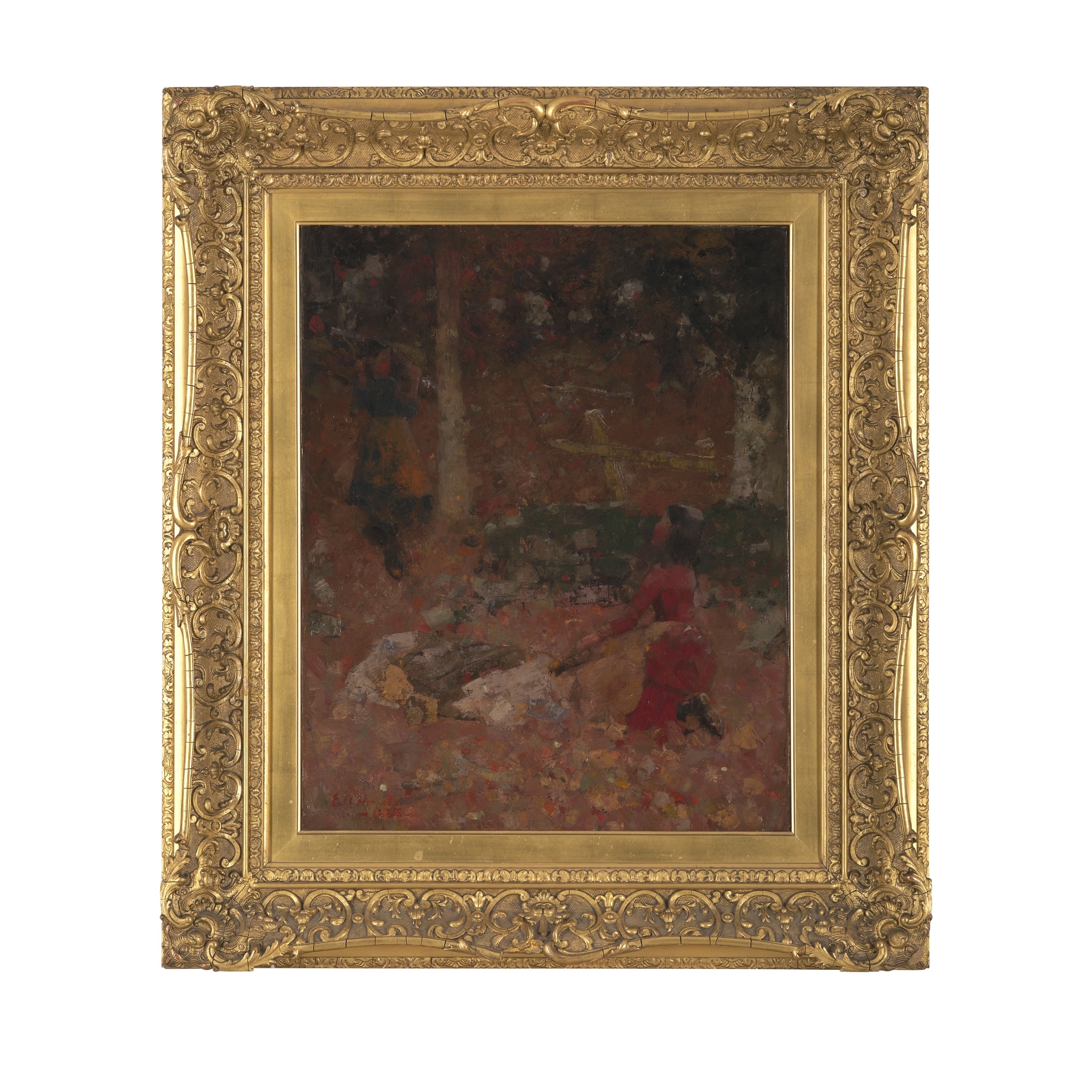 Edward Atkinson Hornel | COLLECTING FIREWOOD (1888) | MutualArt
