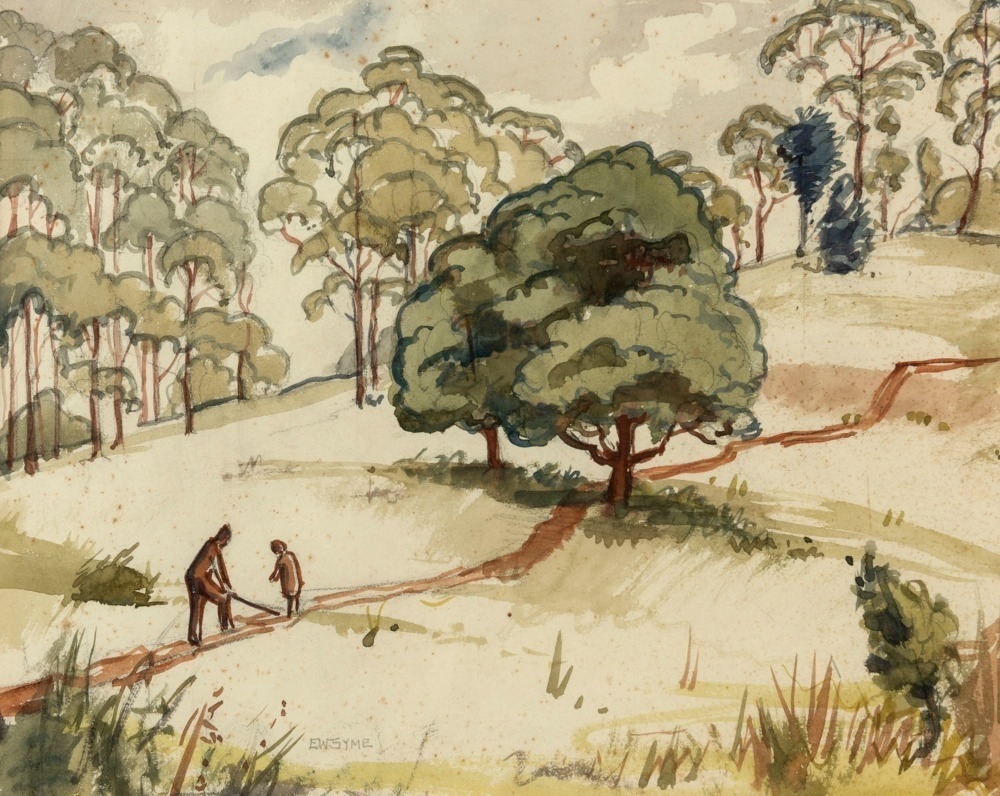 Eveline Winifred Syme | Untitled figures in landscape | MutualArt