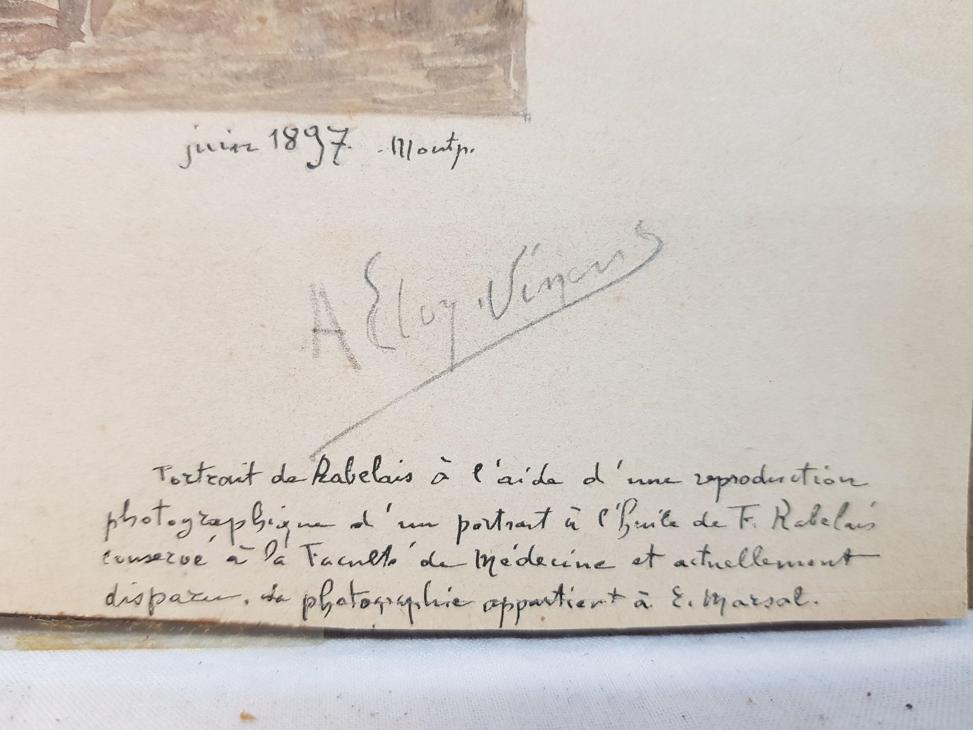Albert Éloy-Vincent | - Portrait de Rabelais - et lavis (1897) | MutualArt