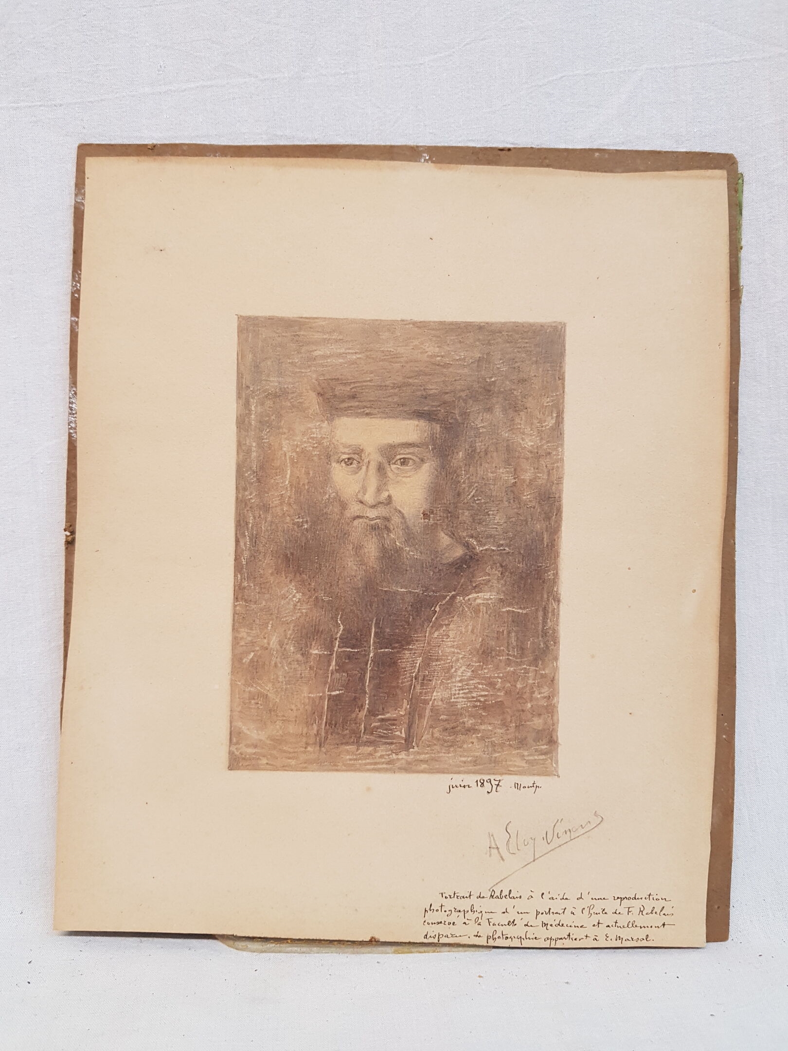 Albert Éloy-Vincent | - Portrait de Rabelais - et lavis (1897) | MutualArt