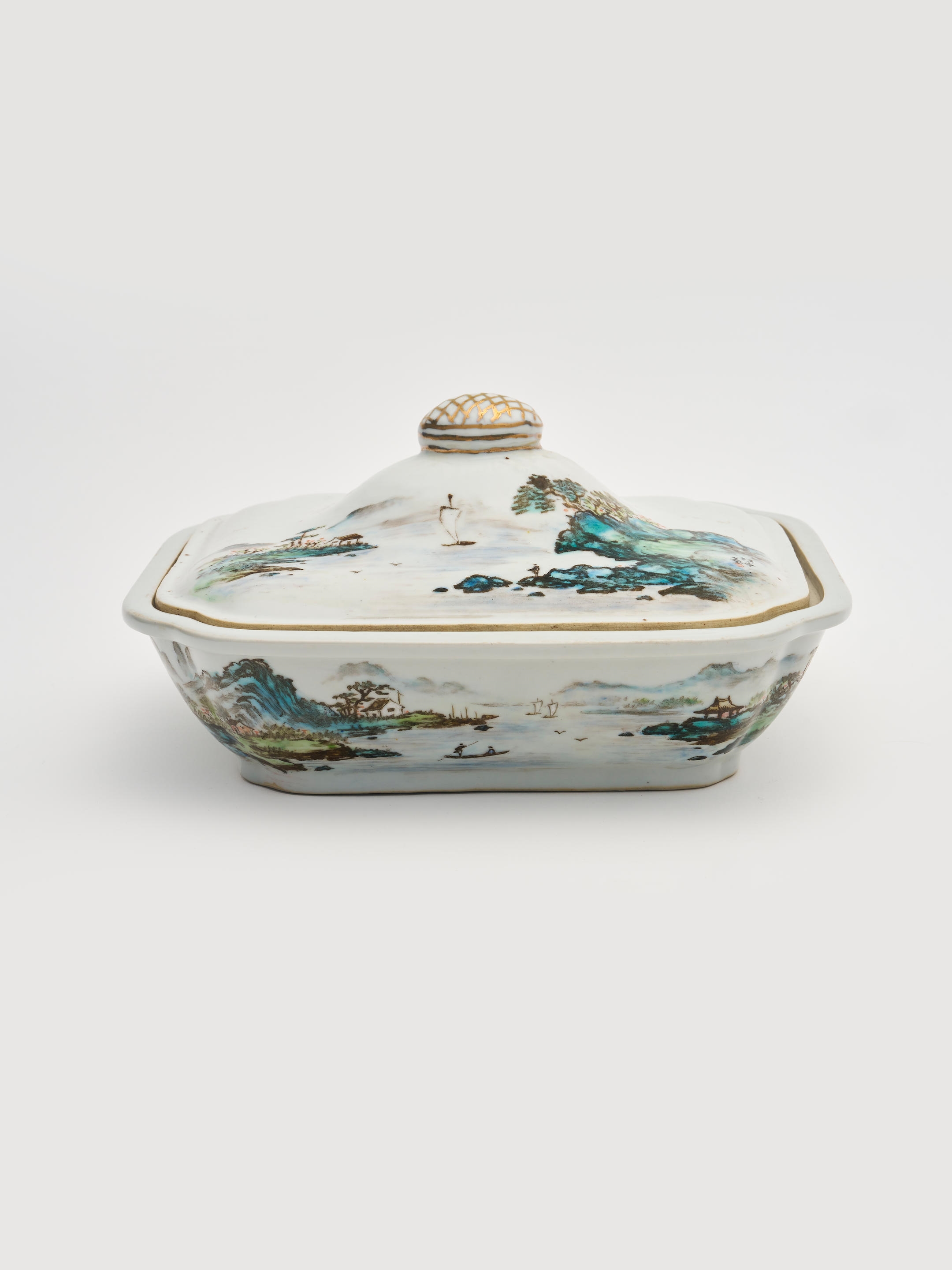 Wang Xiaoting | A famille-rose 'landscape' covered tureen (1952 ...