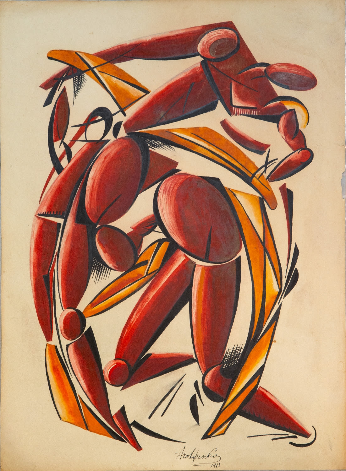 Alexander Archipenko | Figures in Red (1913) | MutualArt