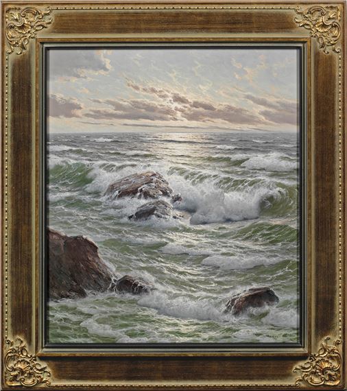 Walter Dettmann | Brandung im Abendlicht (1914) | MutualArt