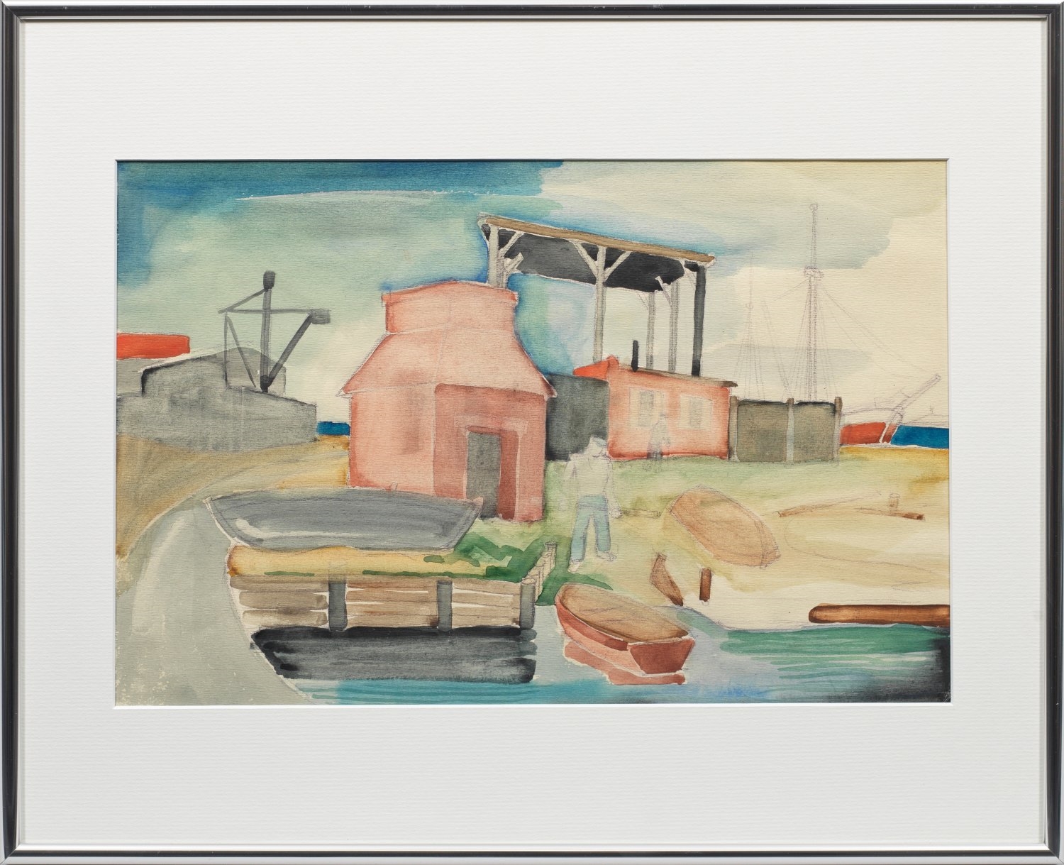 Erich Wegner | Schuppen am Strand (1899) | MutualArt