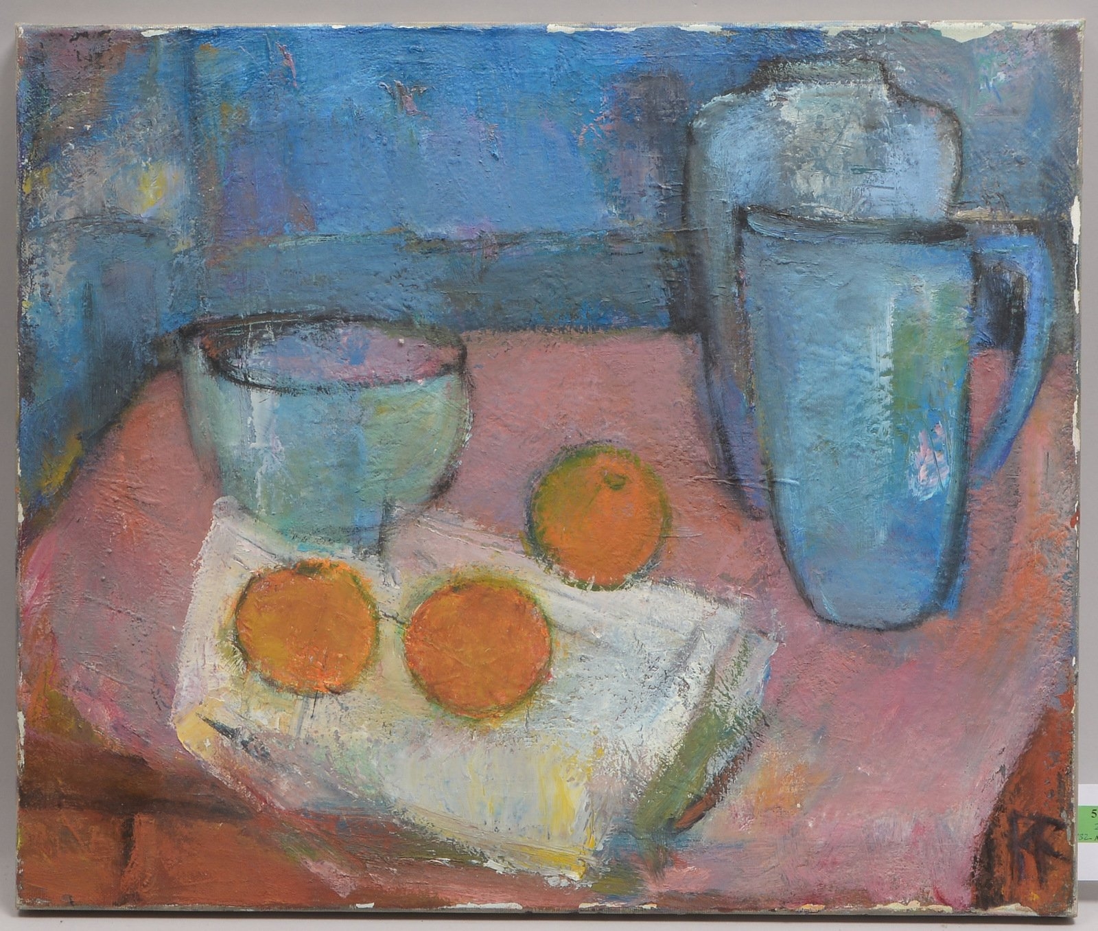 Renate Rutenberg | Tischstillleben mit Apfelsinen | MutualArt