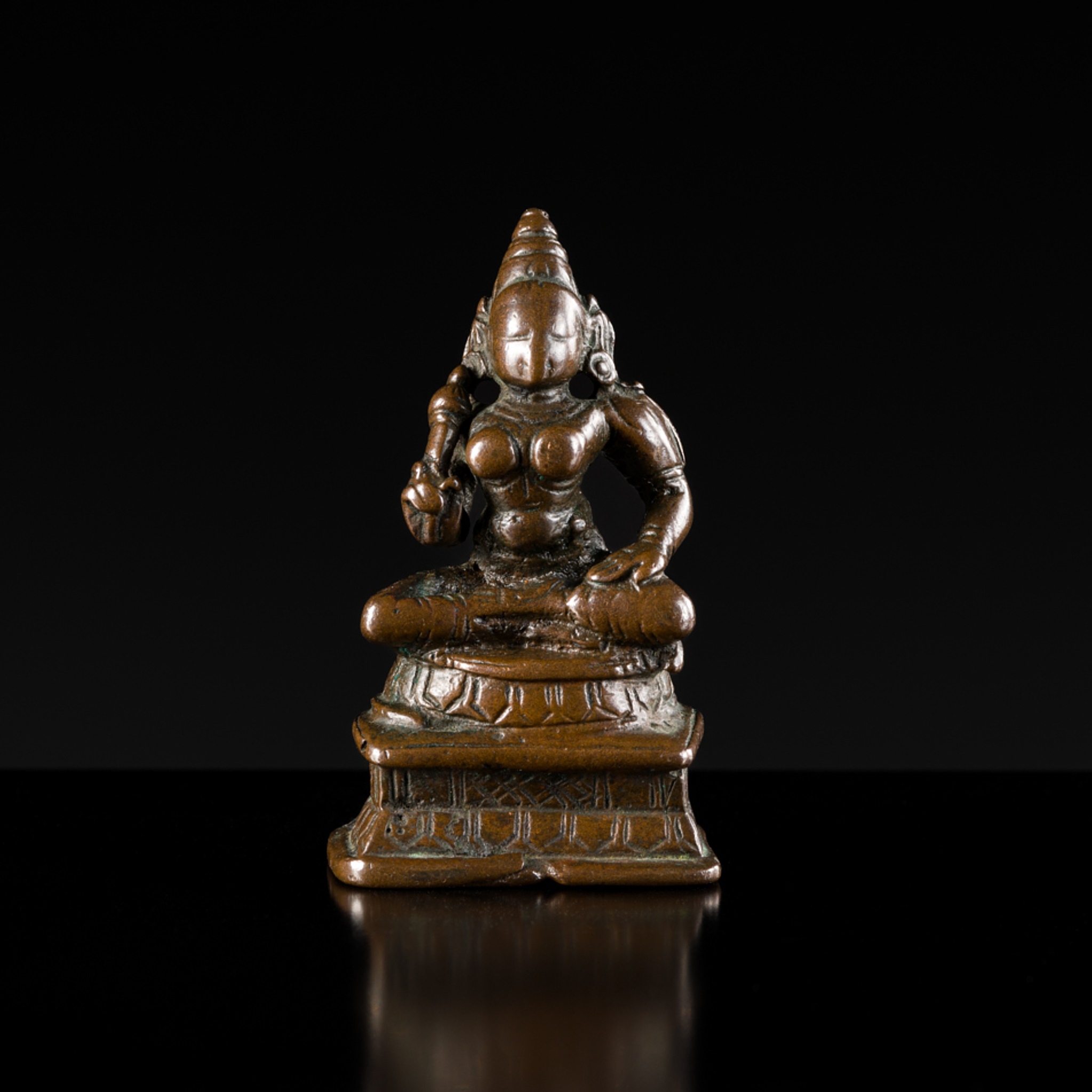 South Indian School, 16th Century | A SMALL BRONZE FIGURE OF PARVATI ...