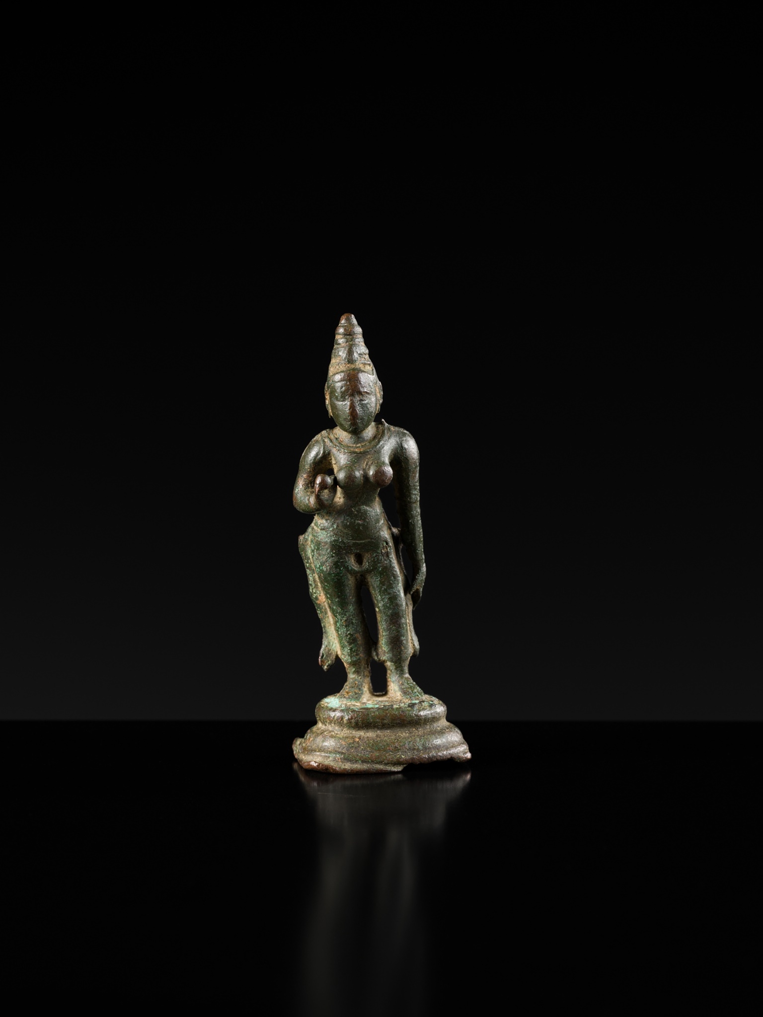 South Indian School, 17th Century | A SMALL BRONZE FIGURE OF PARVATI ...