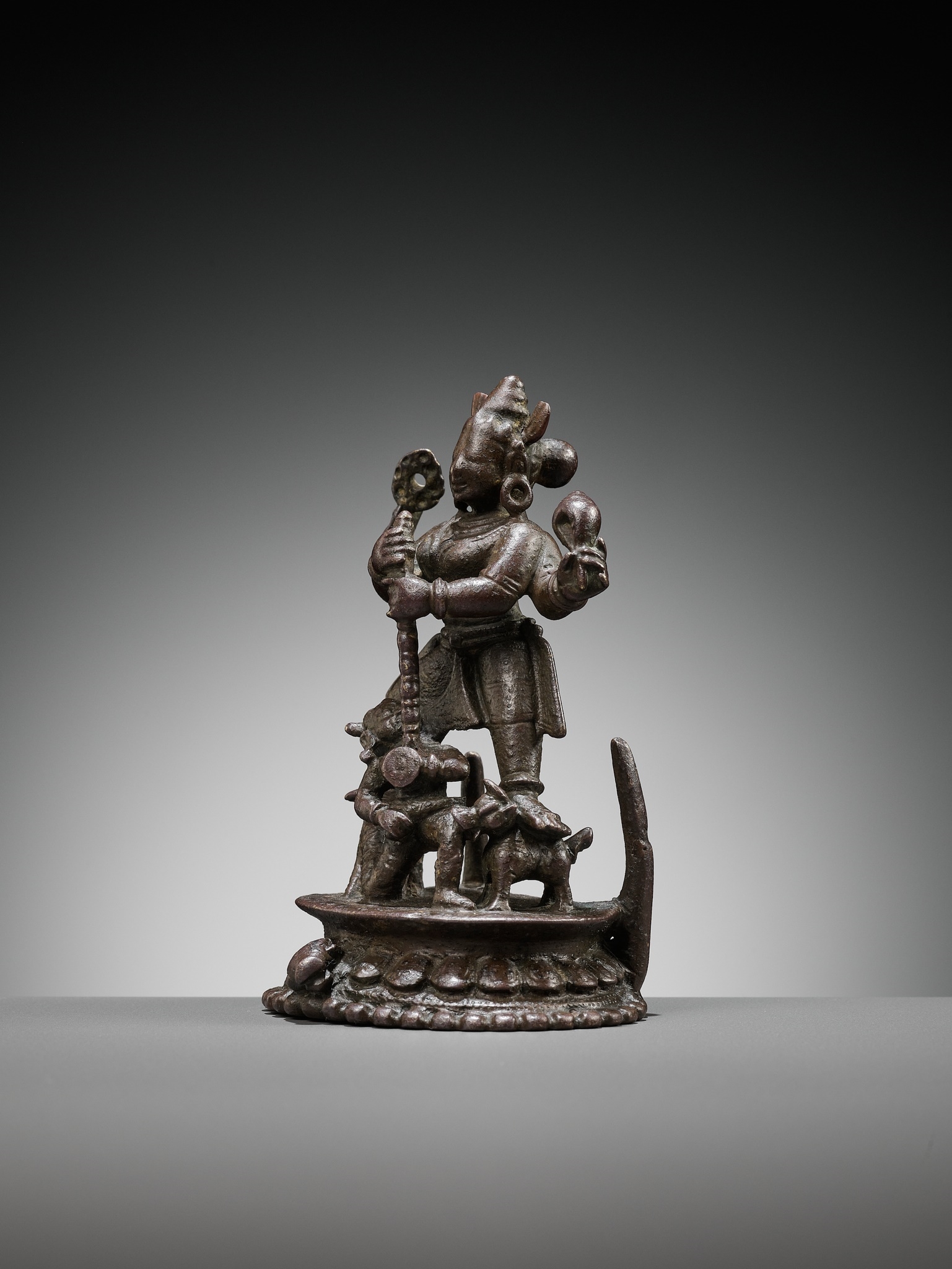 Indian School, 13th Century | A BRONZE FIGURE OF DURGA SLAYING THE ...
