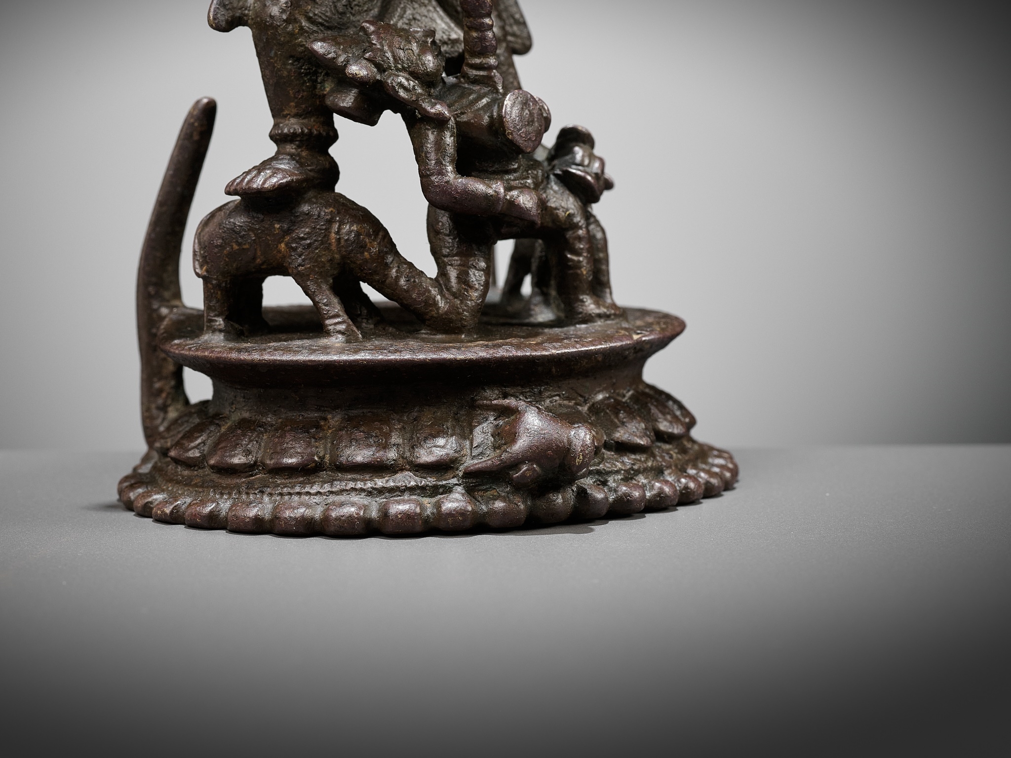 Indian School, 13th Century | A BRONZE FIGURE OF DURGA SLAYING THE ...