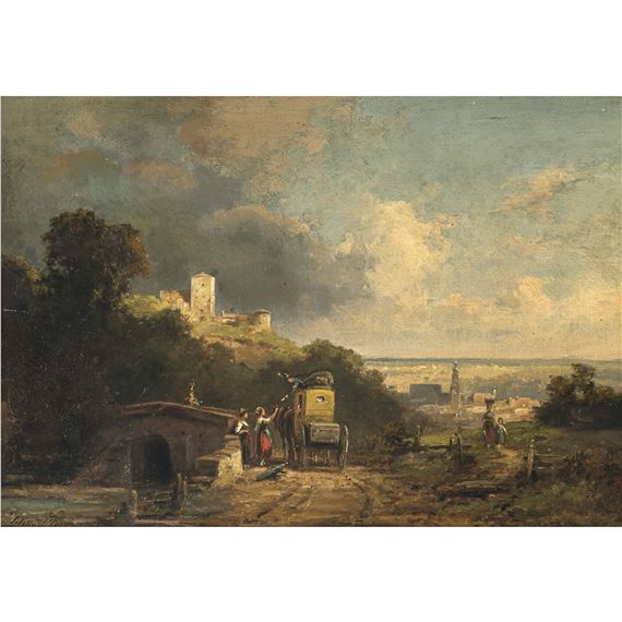 Willy Moralt | Stagecoach over the city | MutualArt