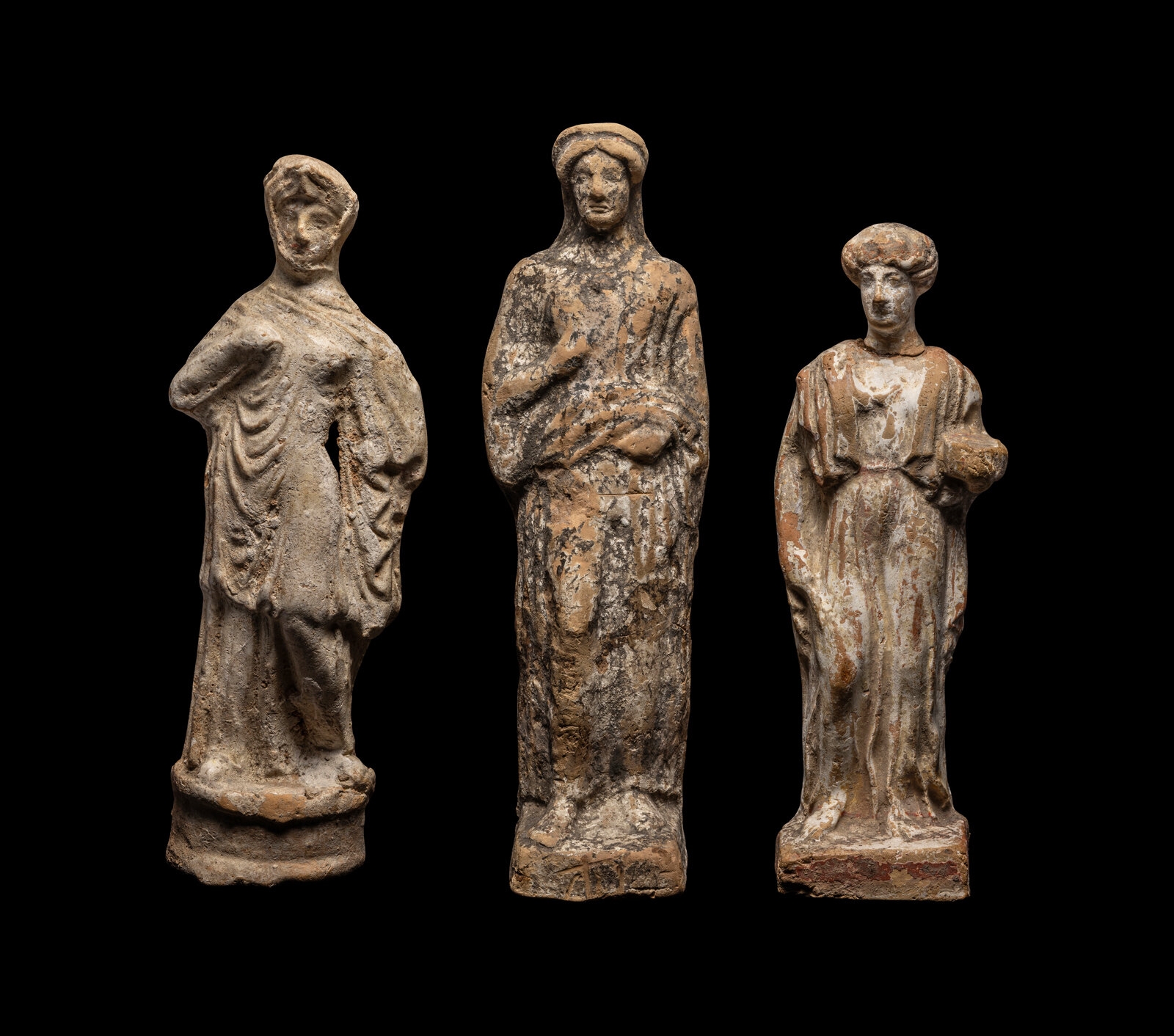 Greek School 4th Century | Three Greek Terracotta Standing Figures ...